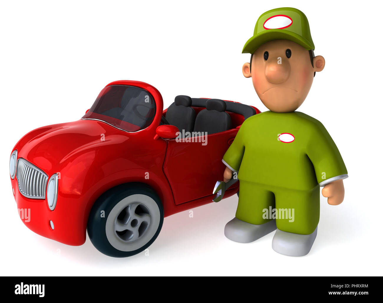Fun mechanic - 3D Illustration Stock Photo - Alamy