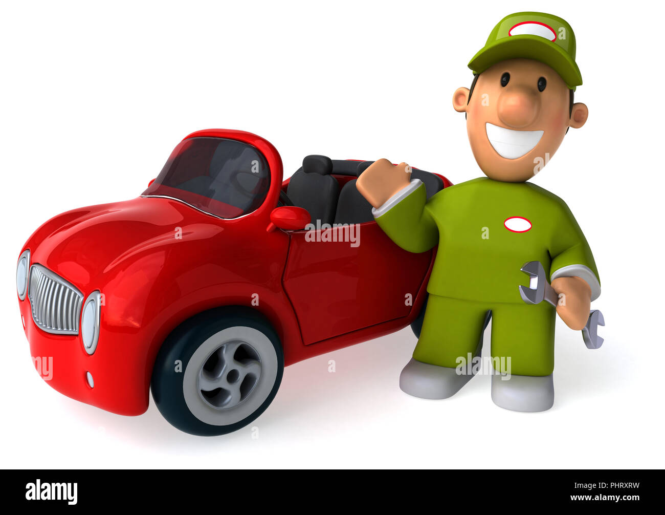 Fun mechanic - 3D Illustration Stock Photo - Alamy