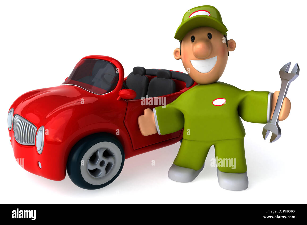 Fun mechanic - 3D Illustration Stock Photo - Alamy