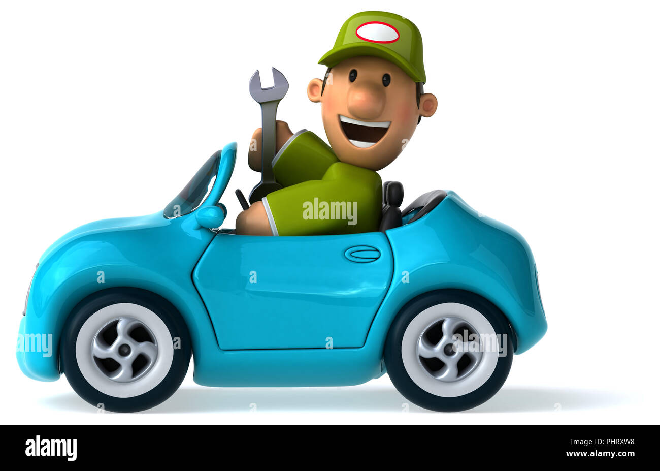 Fun mechanic - 3D Illustration Stock Photo - Alamy