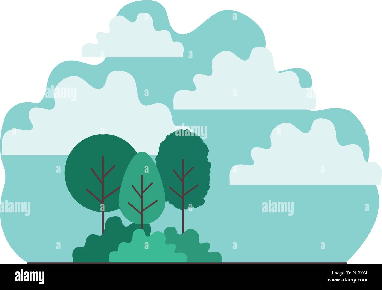 forest landscape with sky scene Stock Vector Image & Art - Alamy