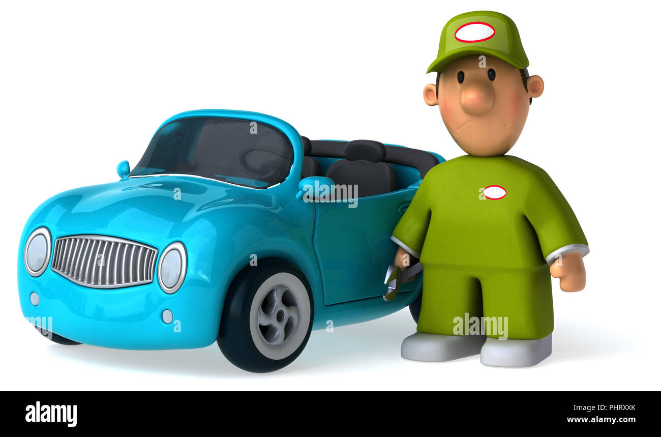 Fun mechanic - 3D Illustration Stock Photo - Alamy