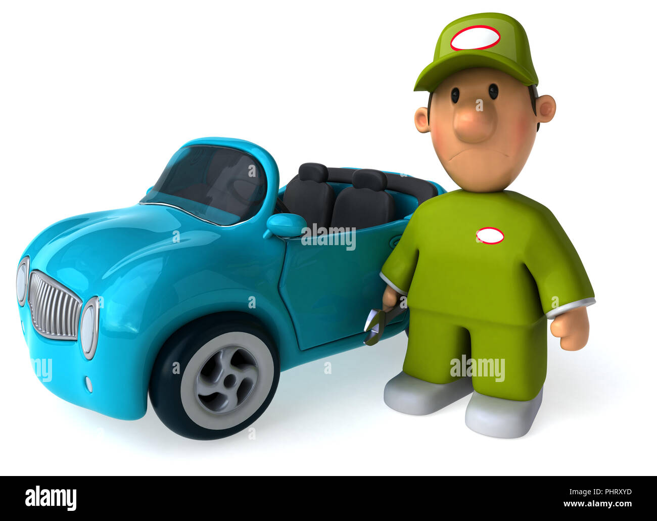 Fun mechanic - 3D Illustration Stock Photo - Alamy