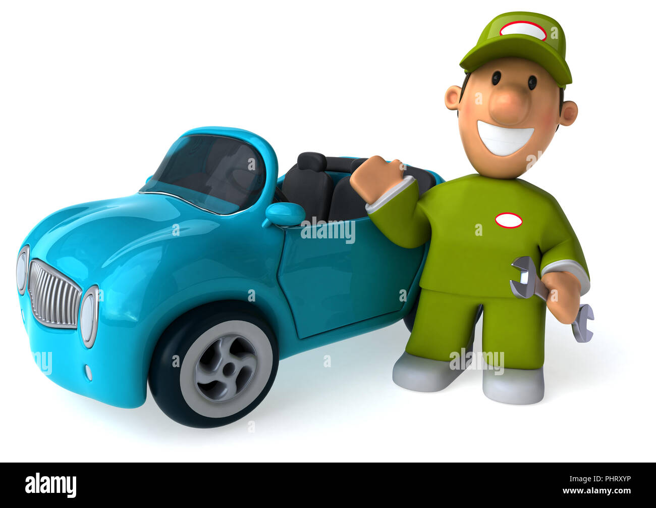 Fun mechanic - 3D Illustration Stock Photo - Alamy
