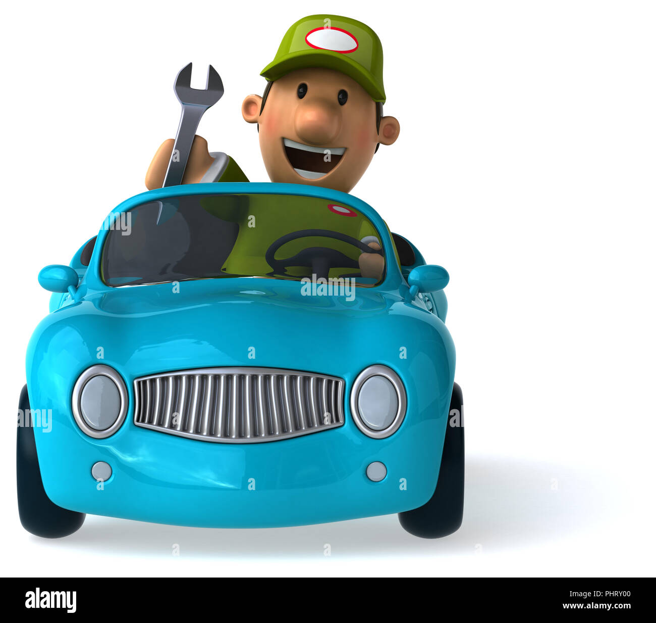 Fun mechanic - 3D Illustration Stock Photo - Alamy
