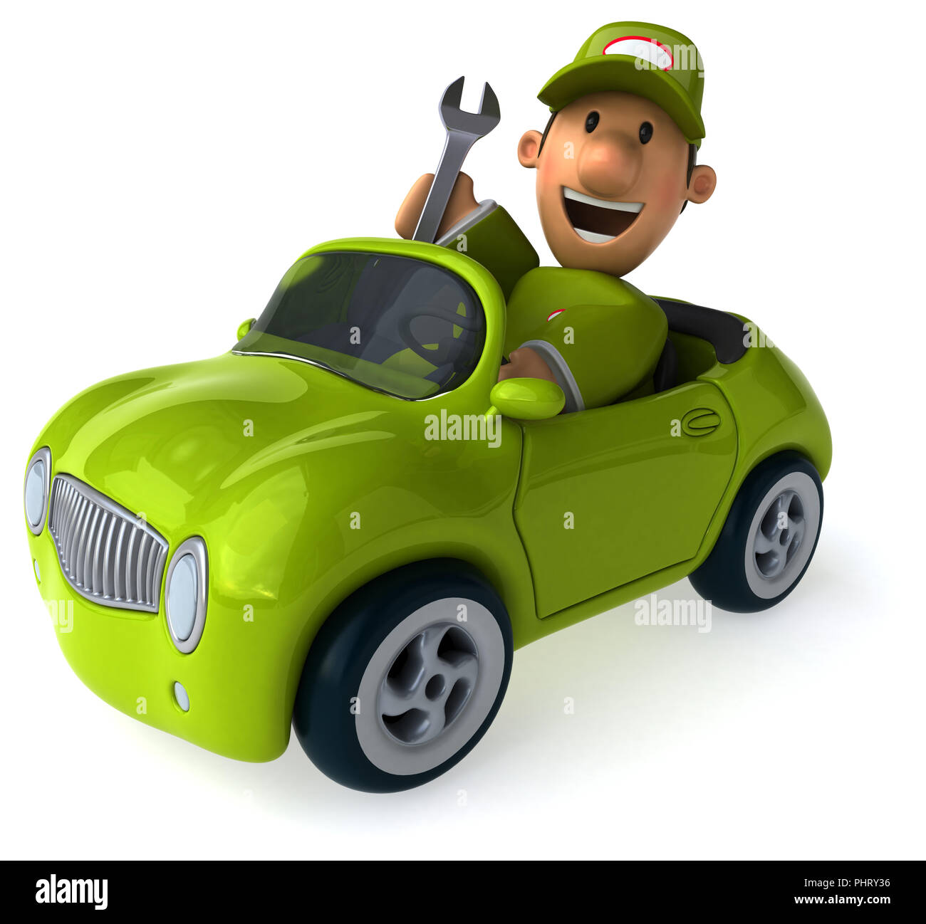 Fun mechanic - 3D Illustration Stock Photo - Alamy