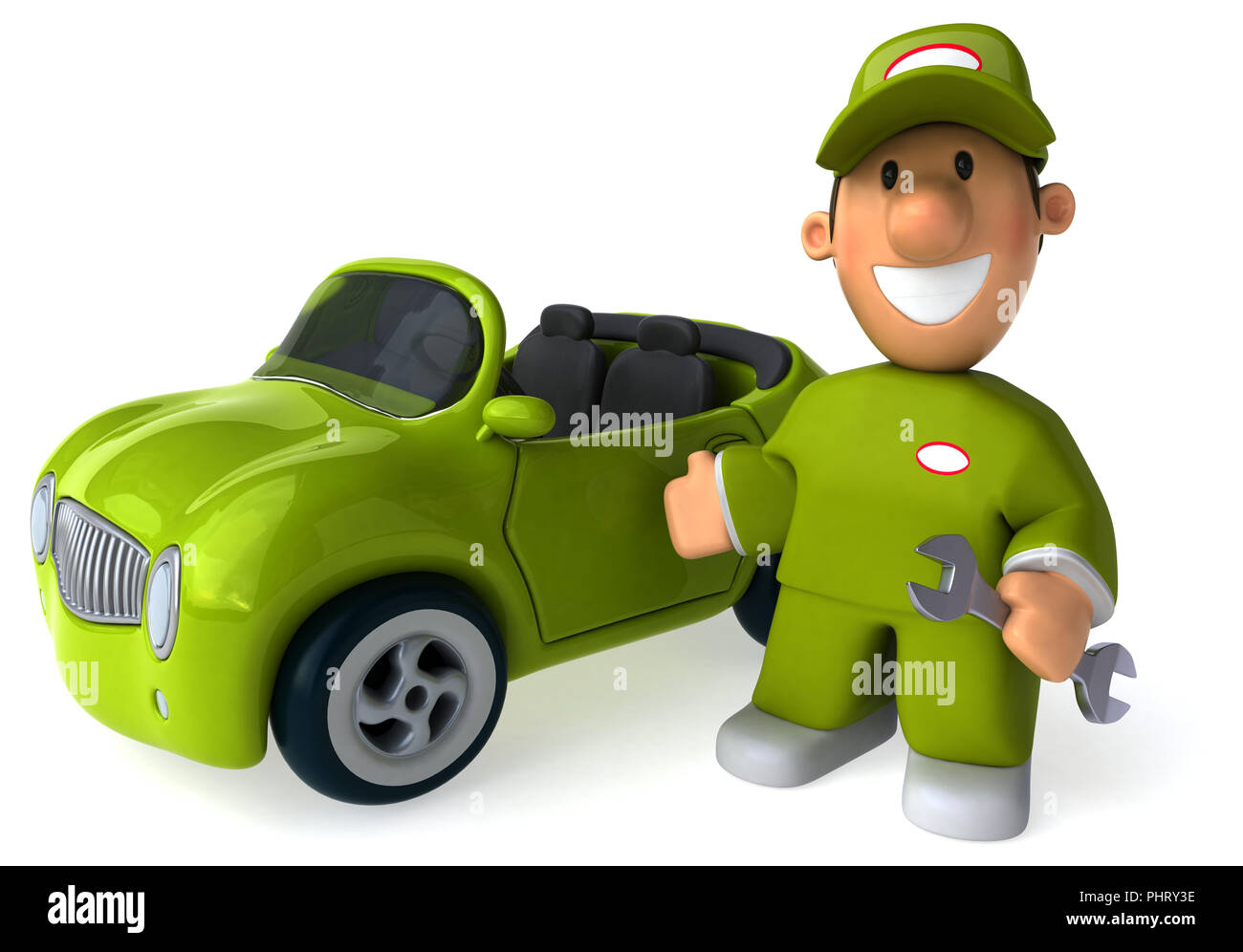 Fun mechanic - 3D Illustration Stock Photo - Alamy