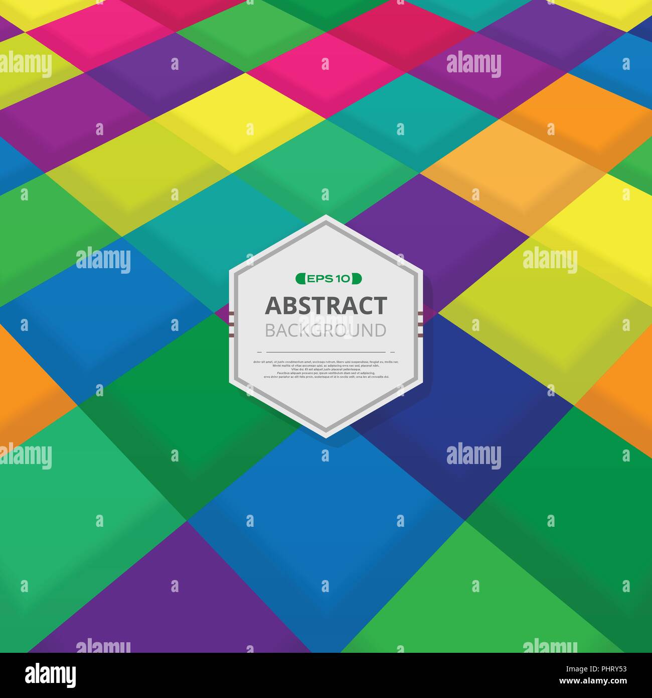 Perspective of colorful square pattern with shadow background ...