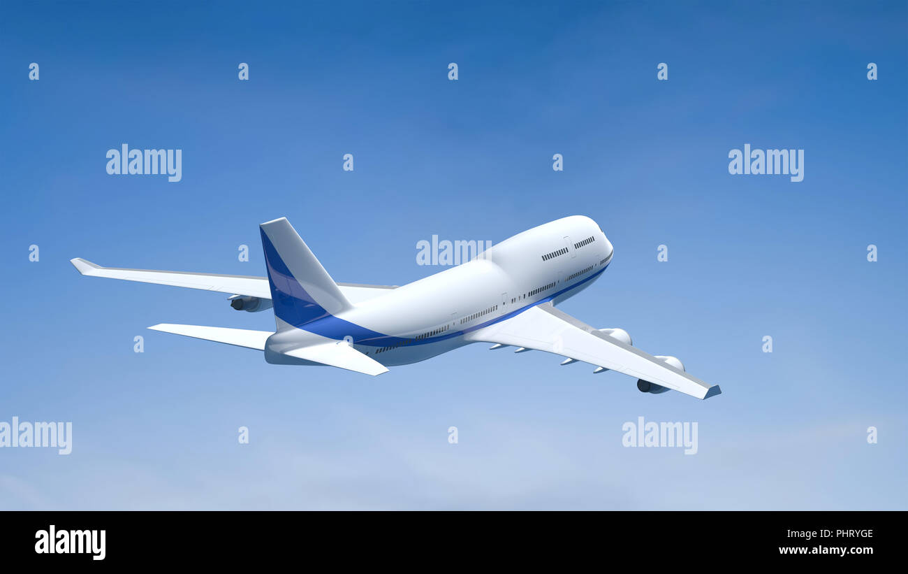Blue sky airplane hi-res stock photography and images - Alamy