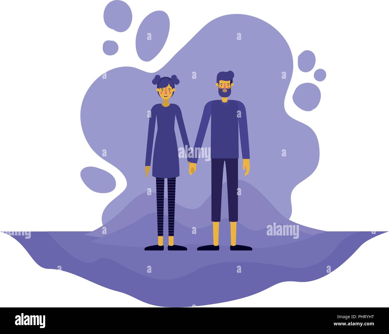 couple characters with paint splash background Stock Vector Image & Art ...