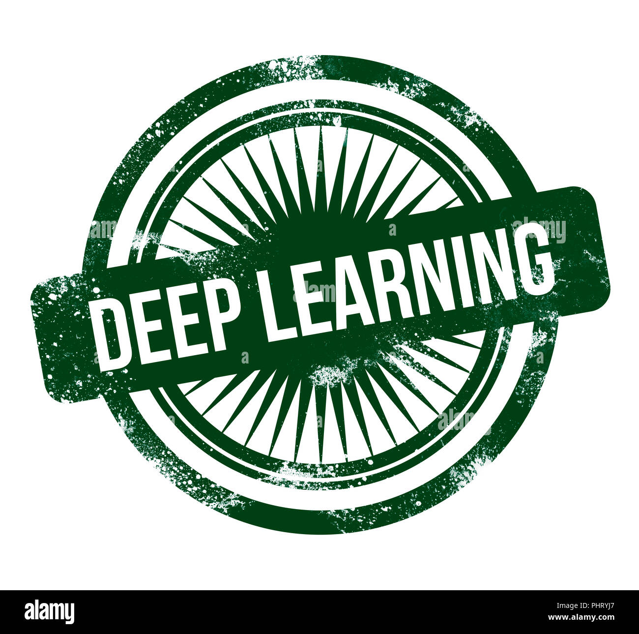 Deep learning - green grunge stamp Stock Photo - Alamy