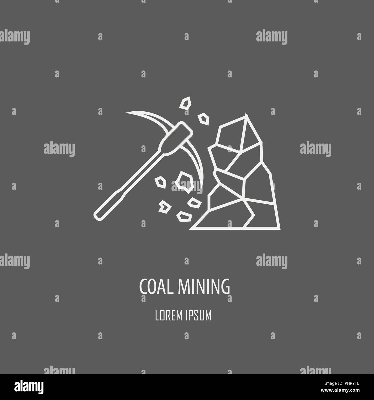 Industrial factory logo template. Linear badge design. Vector ...