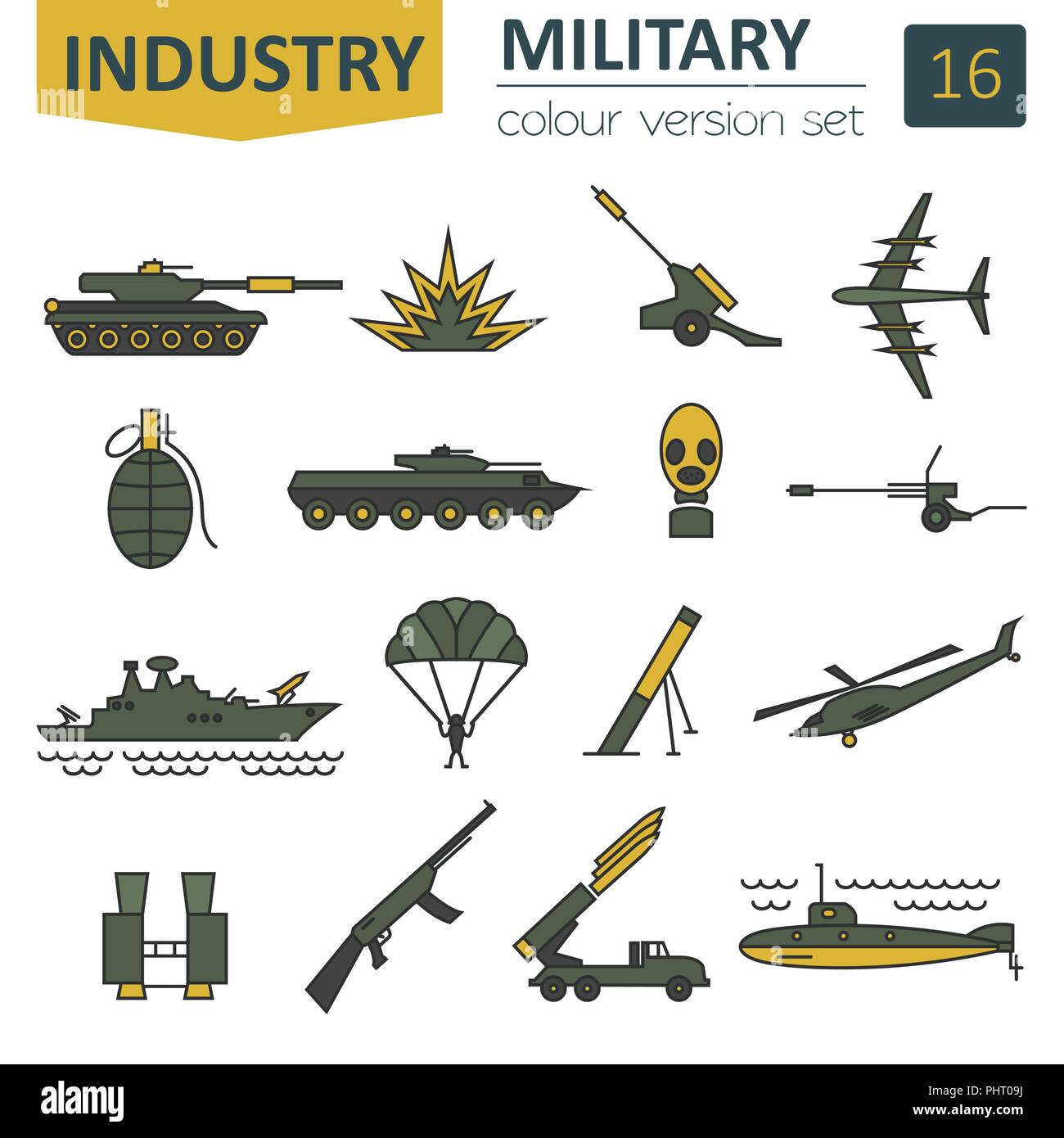 Military icon set. Thin line design. Vector illustration Stock Vector ...