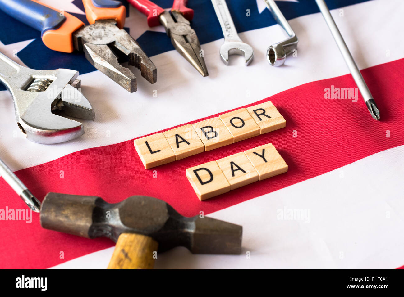 USA Labor day concept, First Monday in September. Different kinds on ...