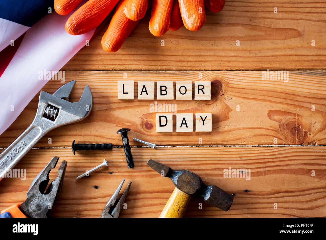 USA Labor day concept, First Monday in September. Different kinds on ...
