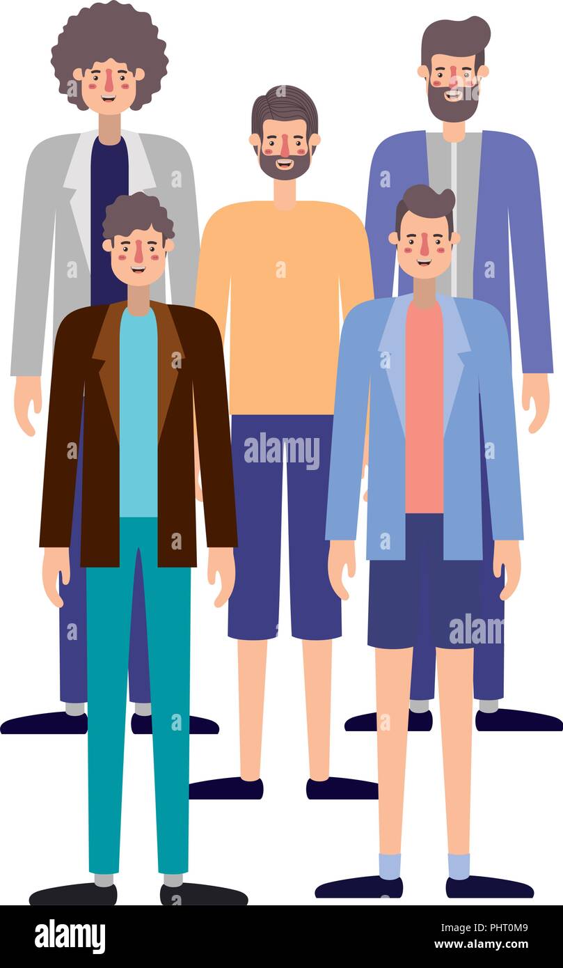 group of men characters Stock Vector Image & Art - Alamy