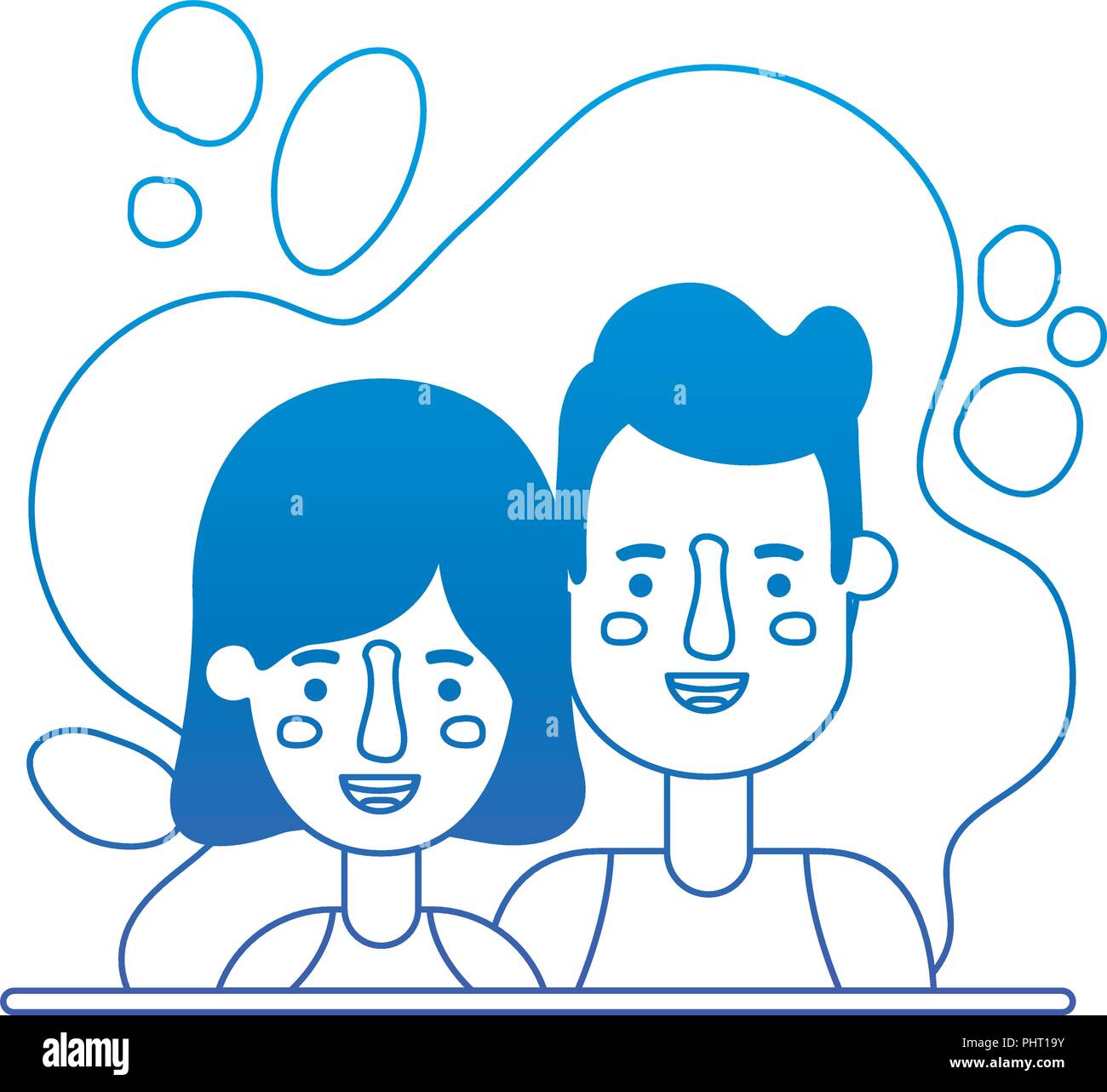 couple characters with paint splash background Stock Vector Image & Art ...