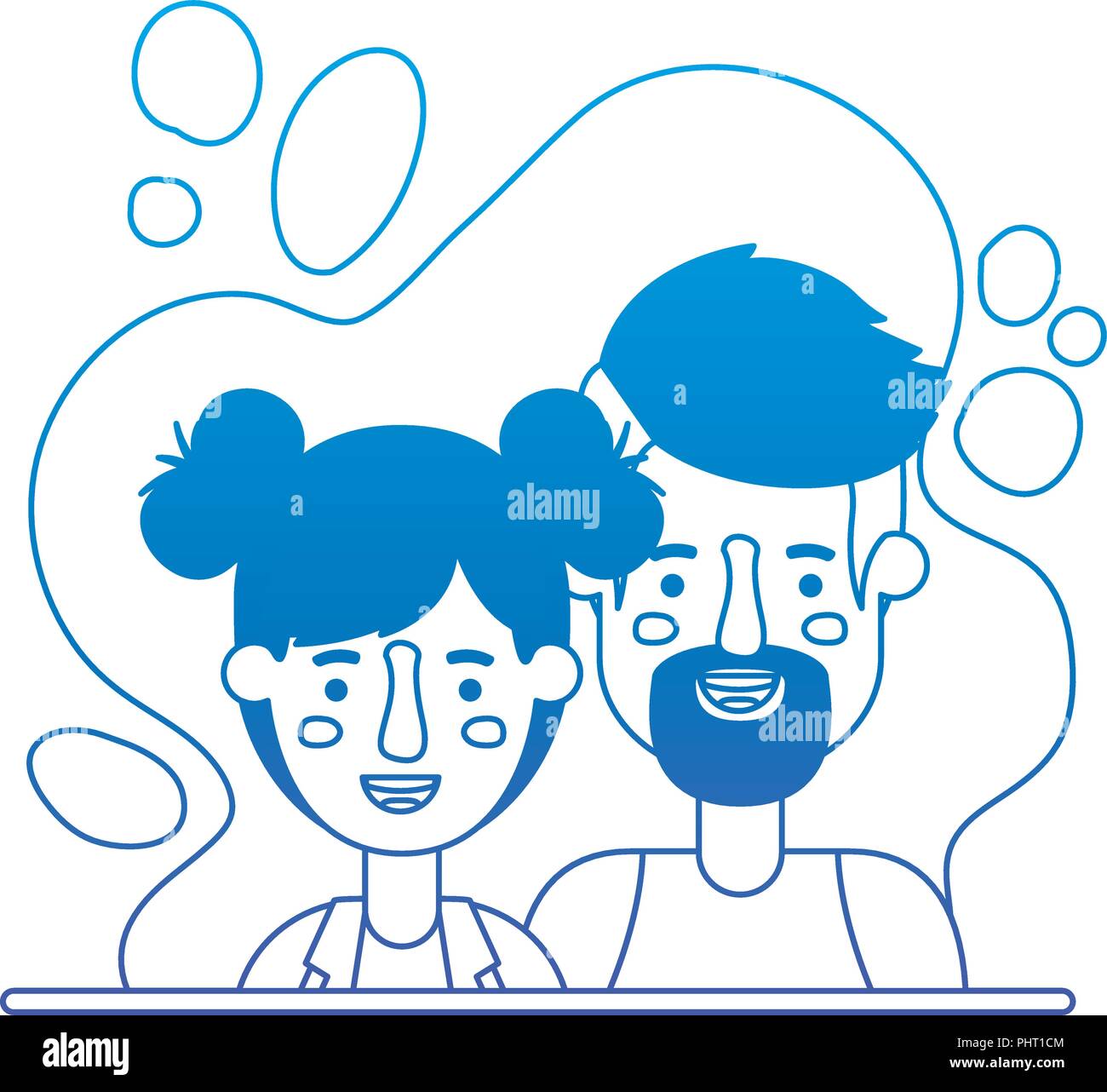 couple characters with paint splash background Stock Vector Image & Art ...