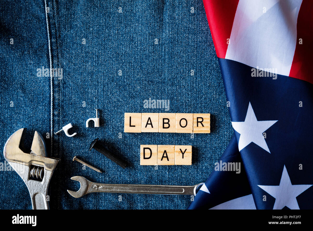 USA Labor day concept, First Monday in September. Different kinds on ...