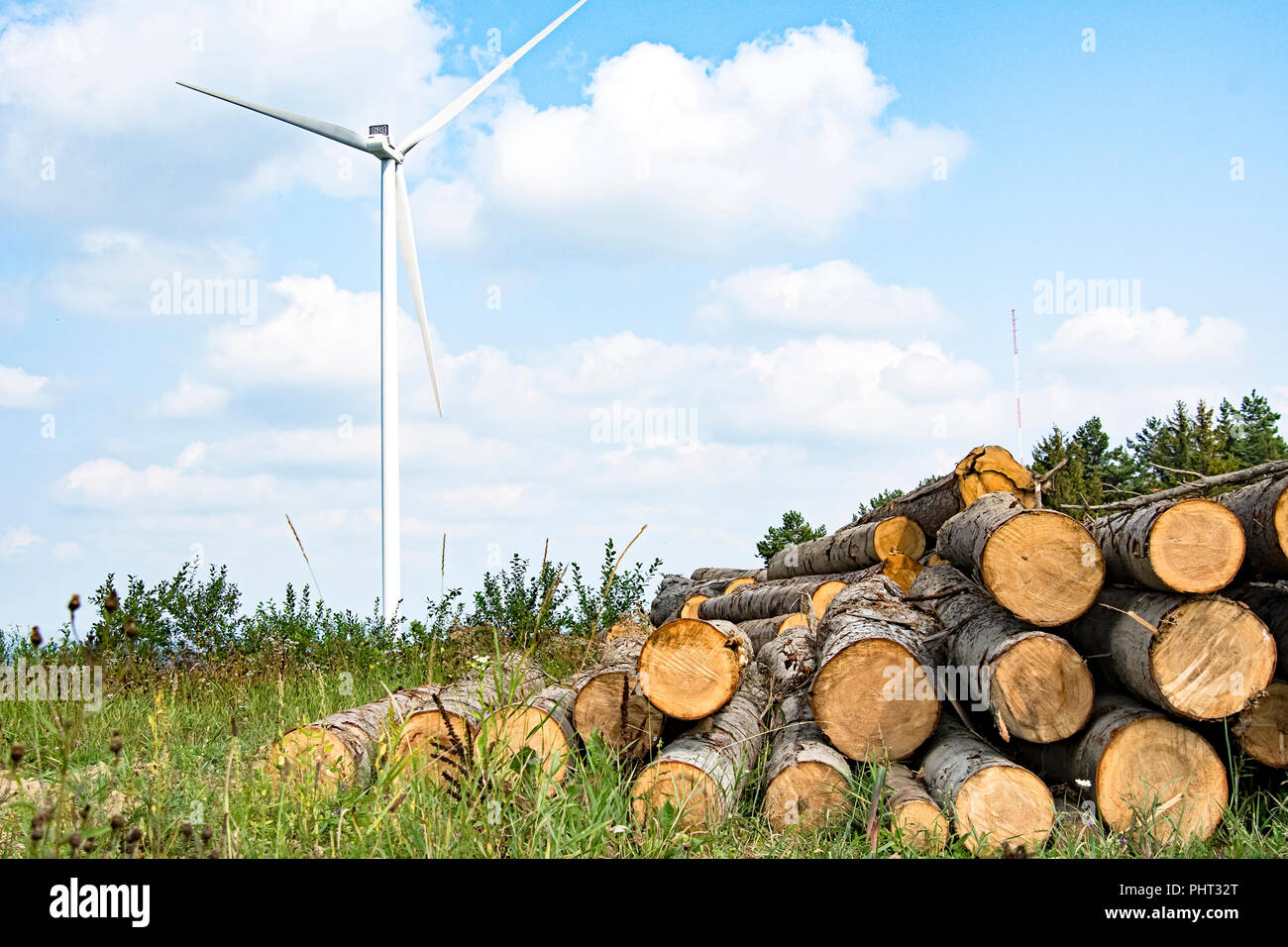 wind turbine farm in forest Stock Photo - Alamy