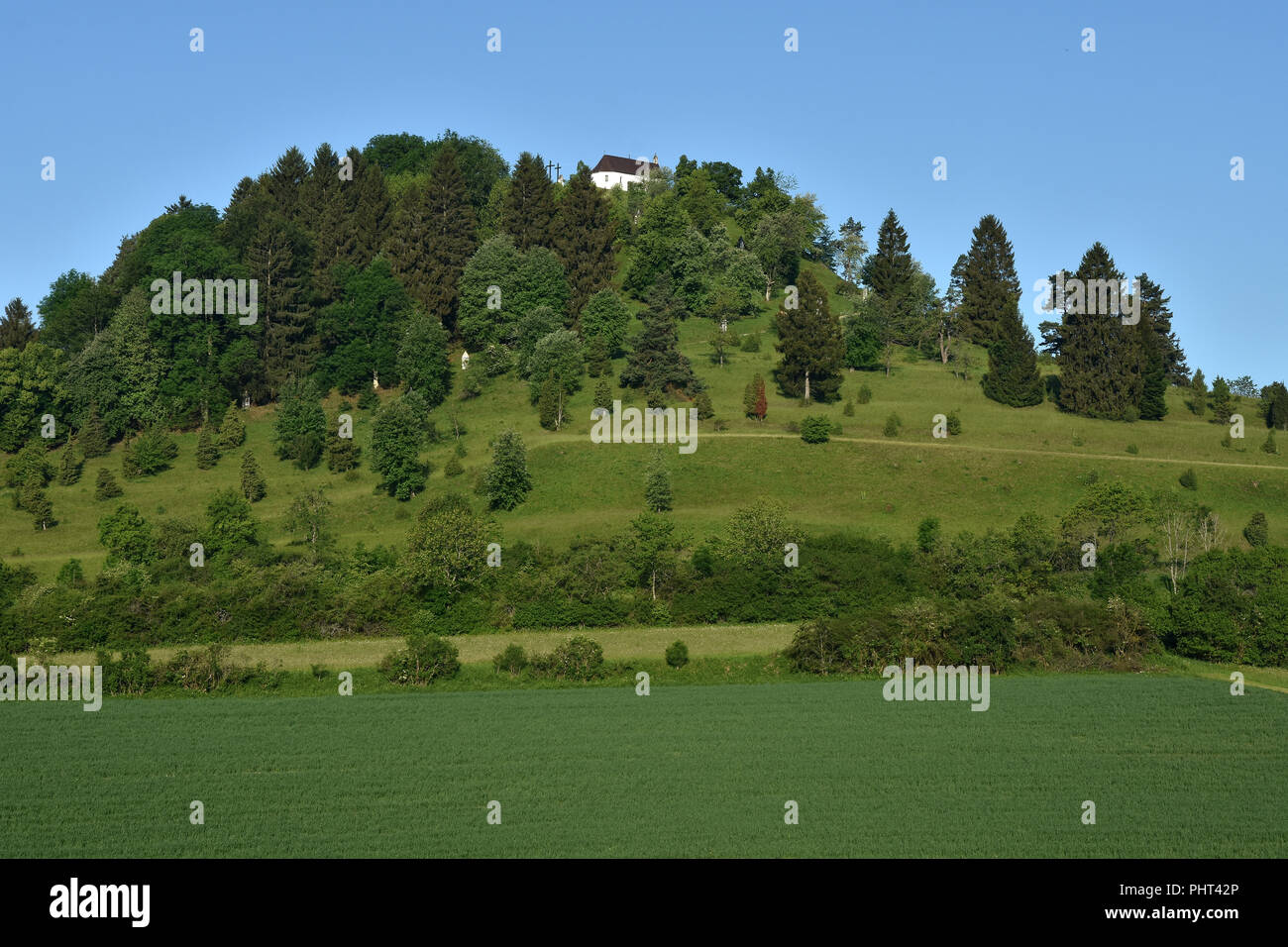 swabian alps; swabian jura; Germany; chapel on the Kornbuehl Stock ...