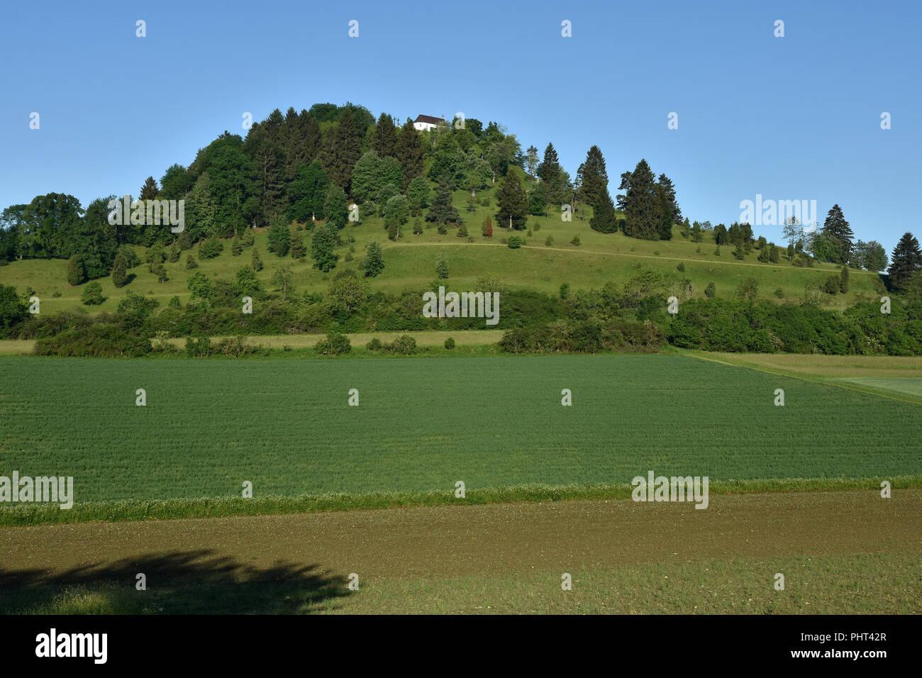 swabian alps; swabian jura; Germany; chapel on the Kornbuehl Stock ...