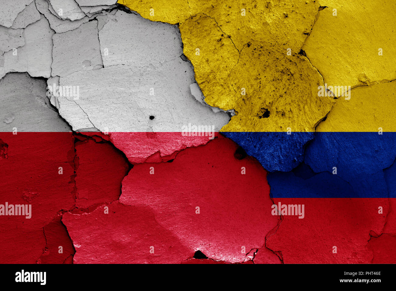 flags of Poland and Colombia Stock Photo - Alamy