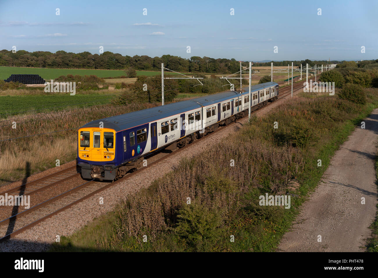 A Arriva Northern Rail class 319 electric train on the electrified ...
