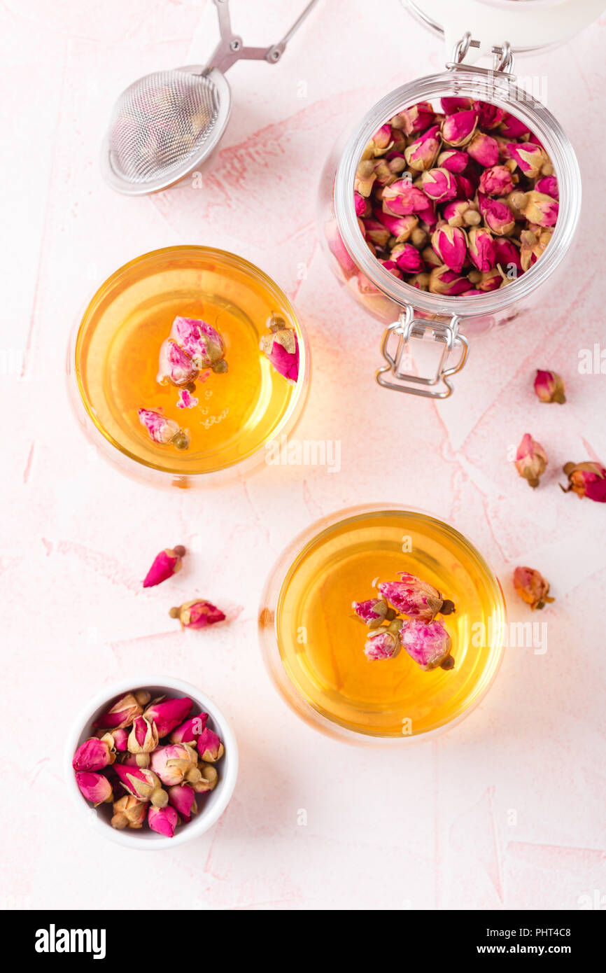 Tea from dried rose buds Stock Photo - Alamy