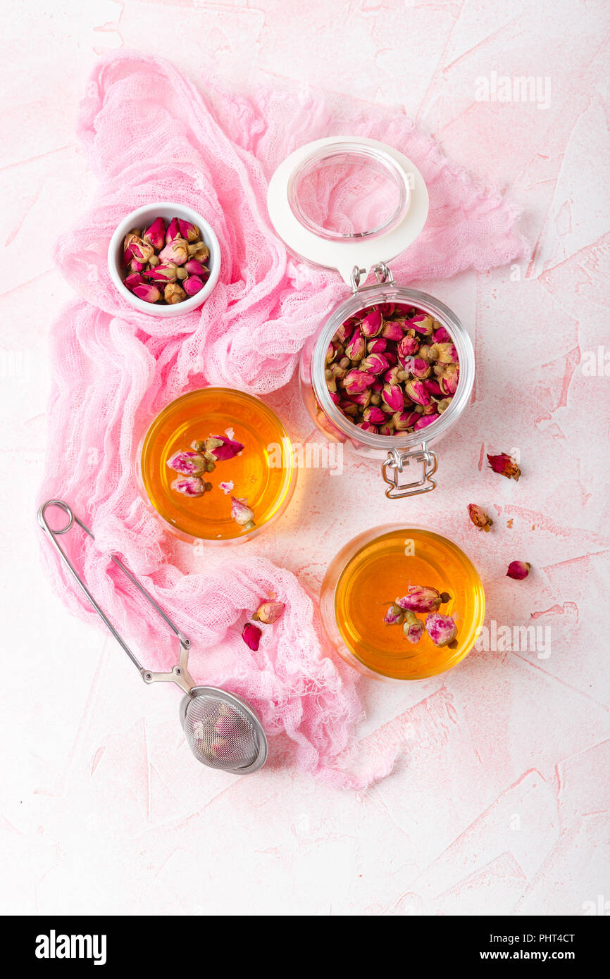 Tea from dried rose buds Stock Photo - Alamy