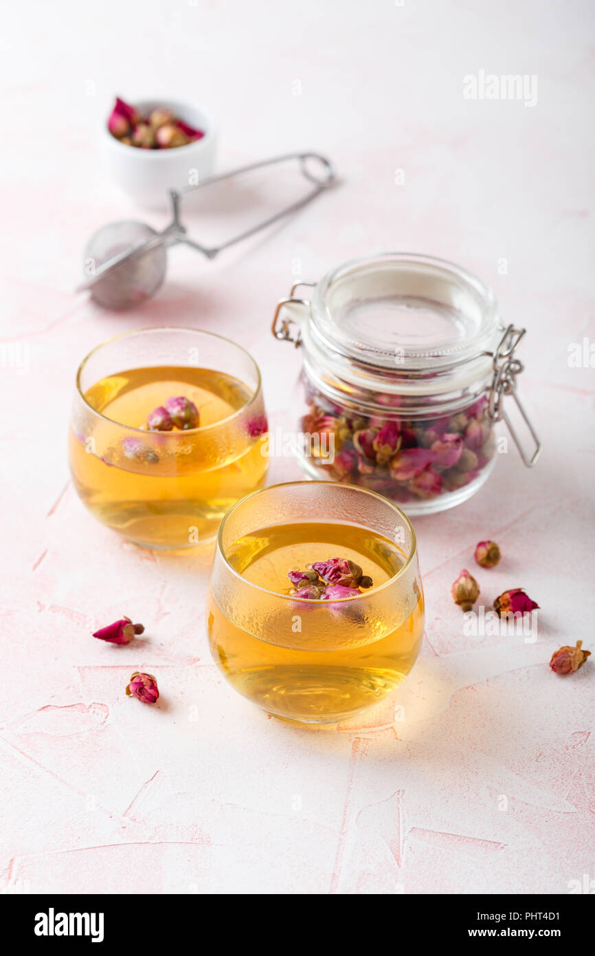 Tea from dried rose buds Stock Photo - Alamy