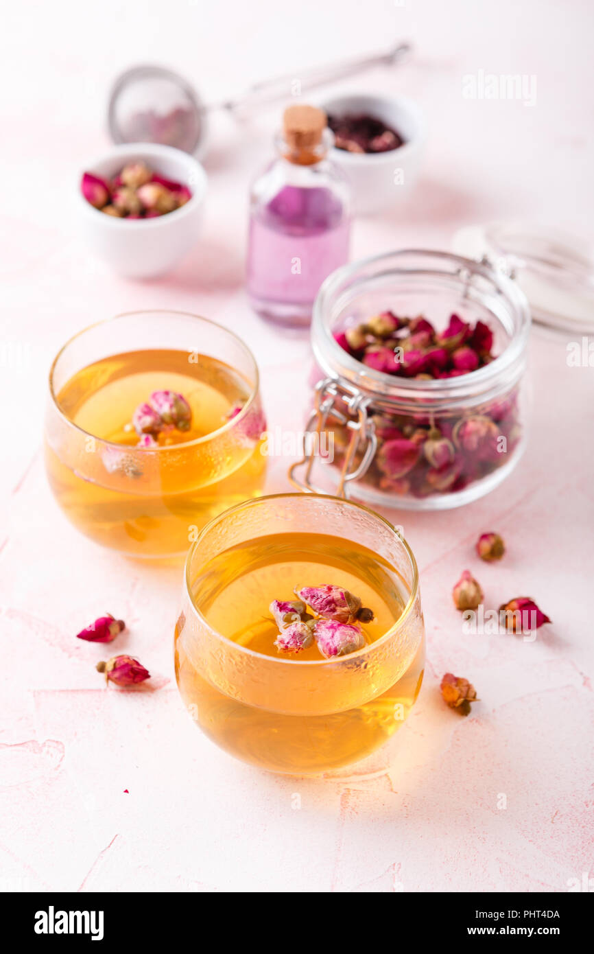 Tea from dried rose buds Stock Photo - Alamy