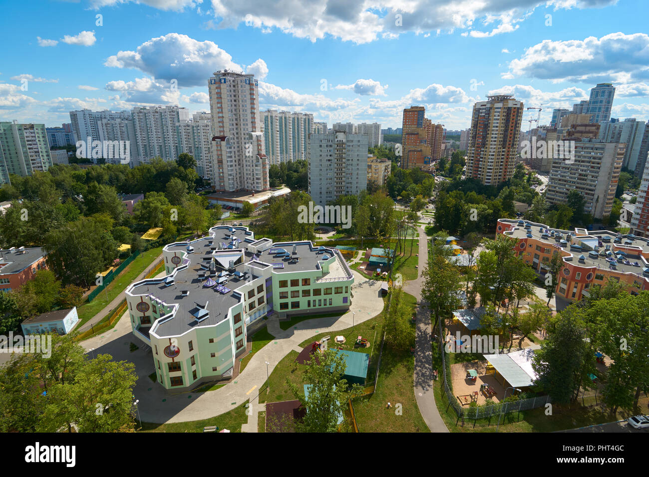 View on Novatorov street in Moscow from above in summer Stock Photo - Alamy