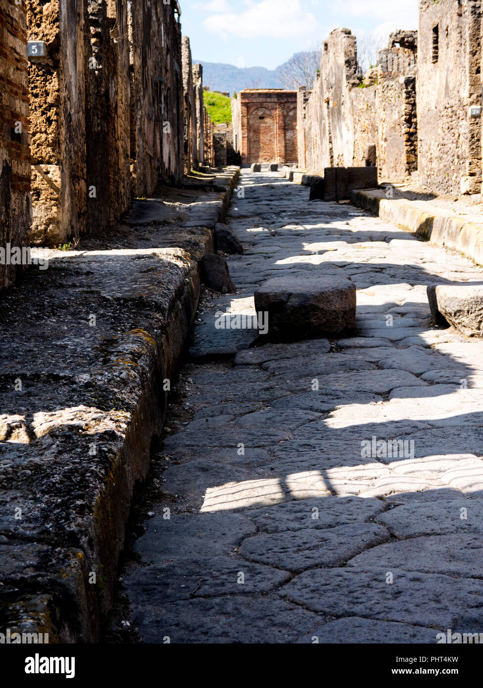 The once buried Roman city of Pompeii south of Naples under the shadow ...
