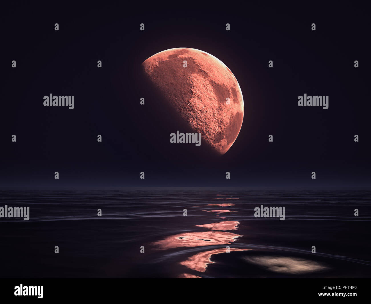 Half moon over water night hi-res stock photography and images - Alamy