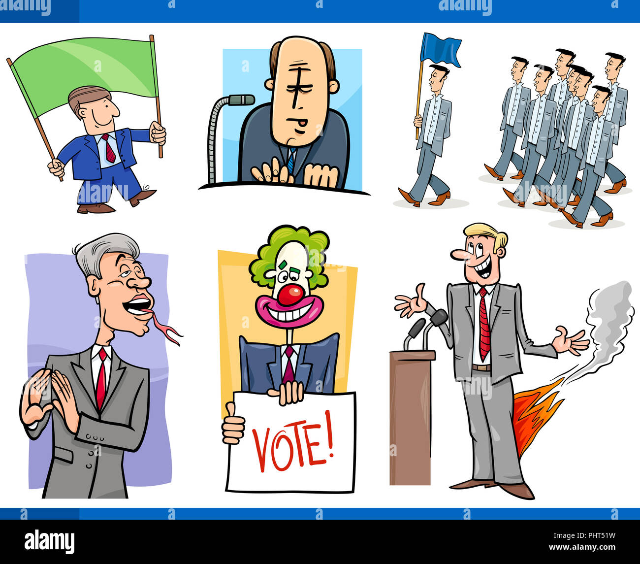 set of politics and politician cartoon concepts Stock Photo - Alamy