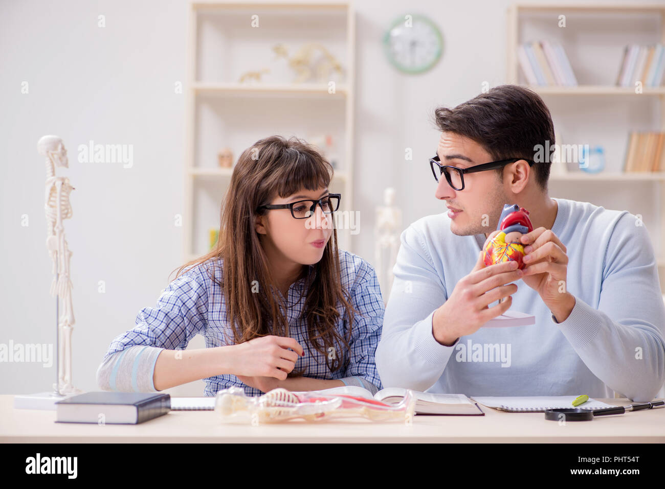 Two medical students studying in classroom Stock Photo - Alamy