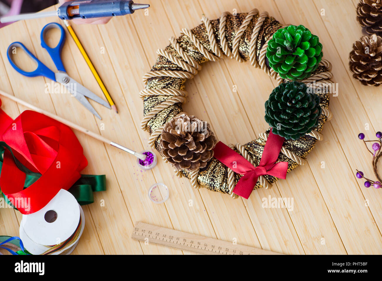 Woman making decorations wood hi-res stock photography and images - Alamy