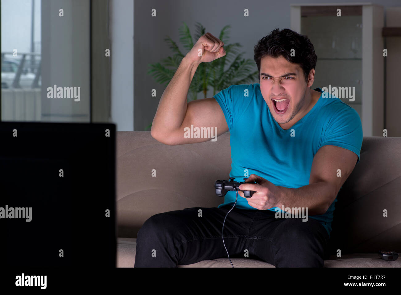 Young screaming man night hi-res stock photography and images - Alamy