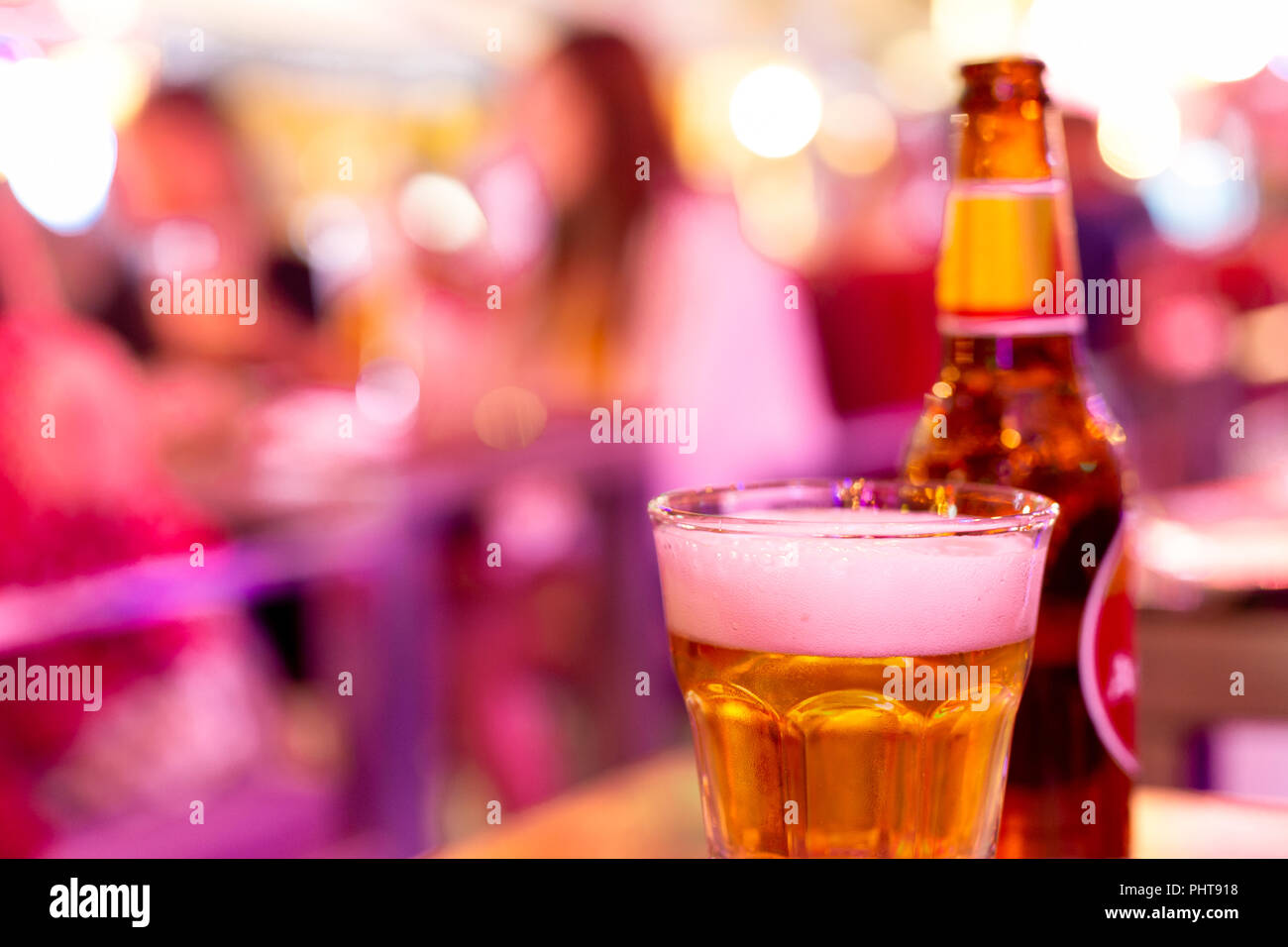 Glass beer night club table hi-res stock photography and images - Alamy