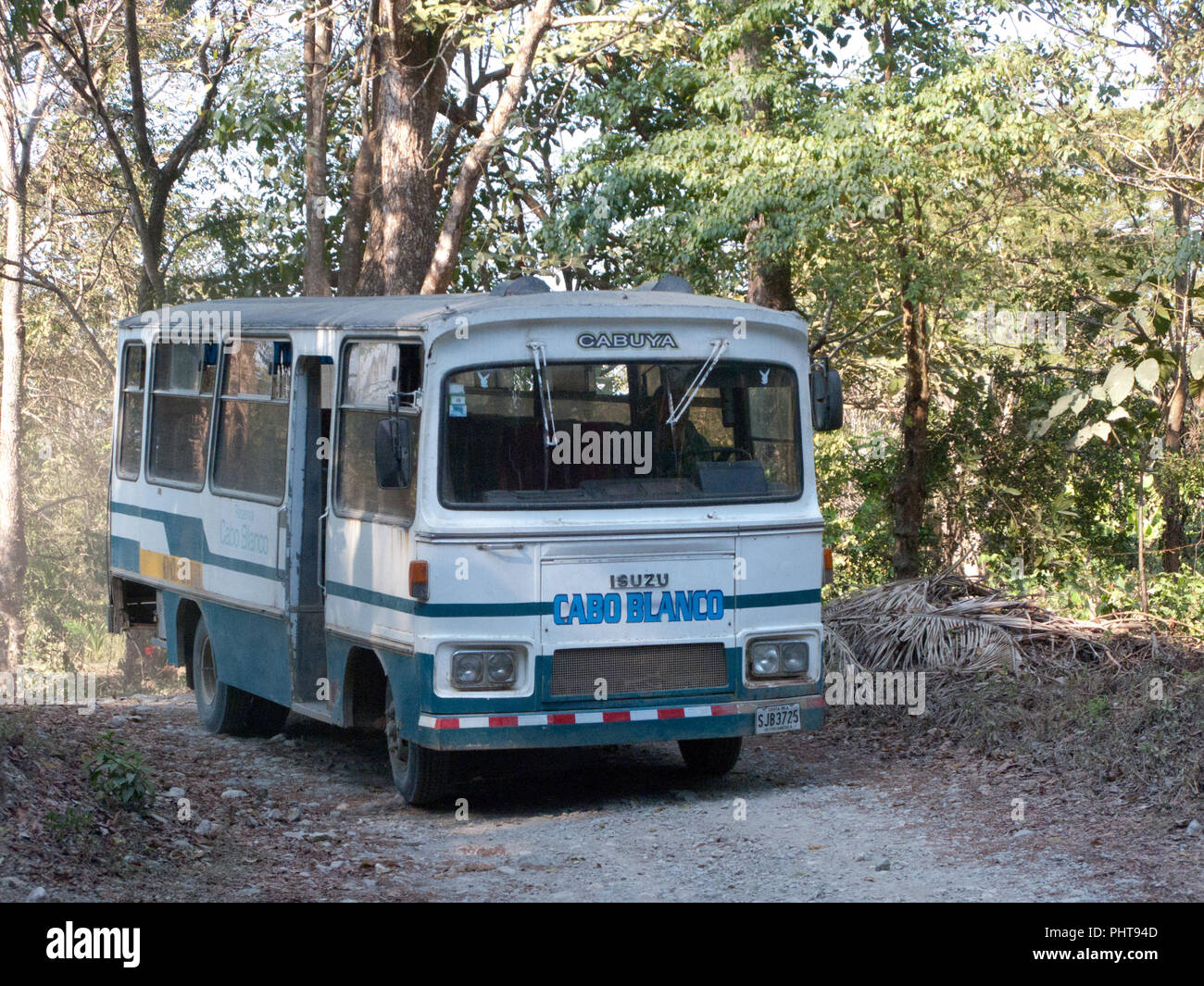 old bus on his way to Cabo Bianco Nature reservation, Costa Rica Stock ...