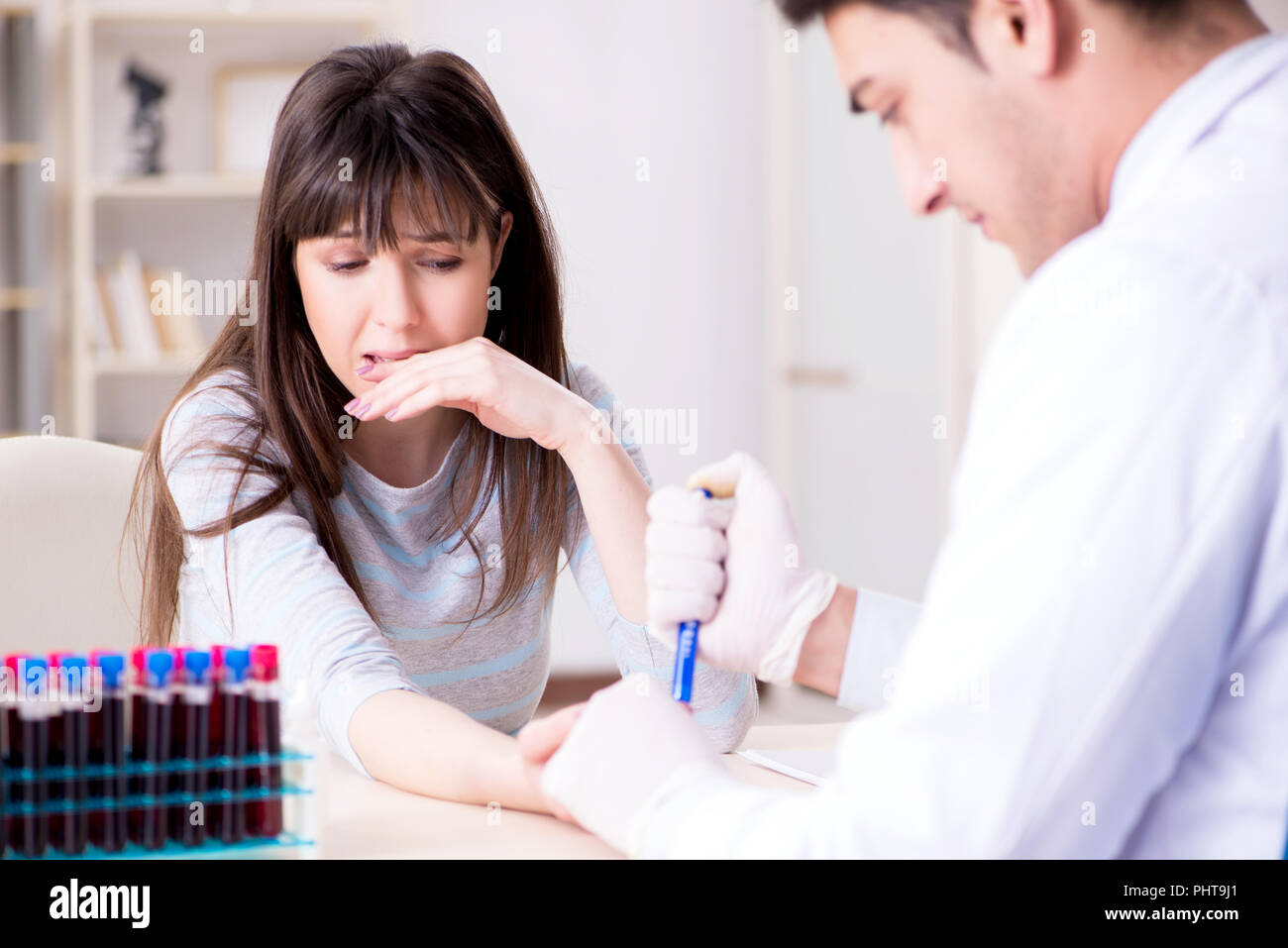 Patient during blood test sampling procedure taken for analysis Stock ...
