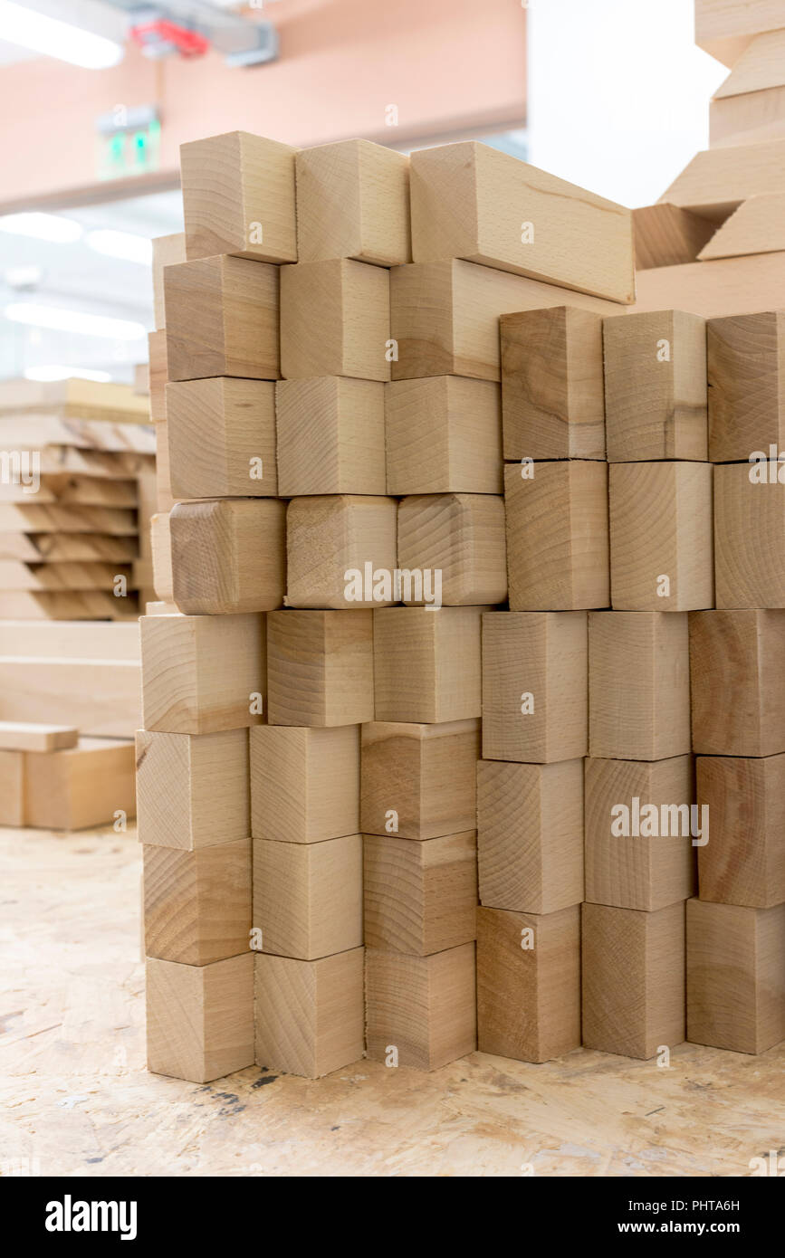 Wooden bars in the carpentry shop for furniture production Stock Photo ...