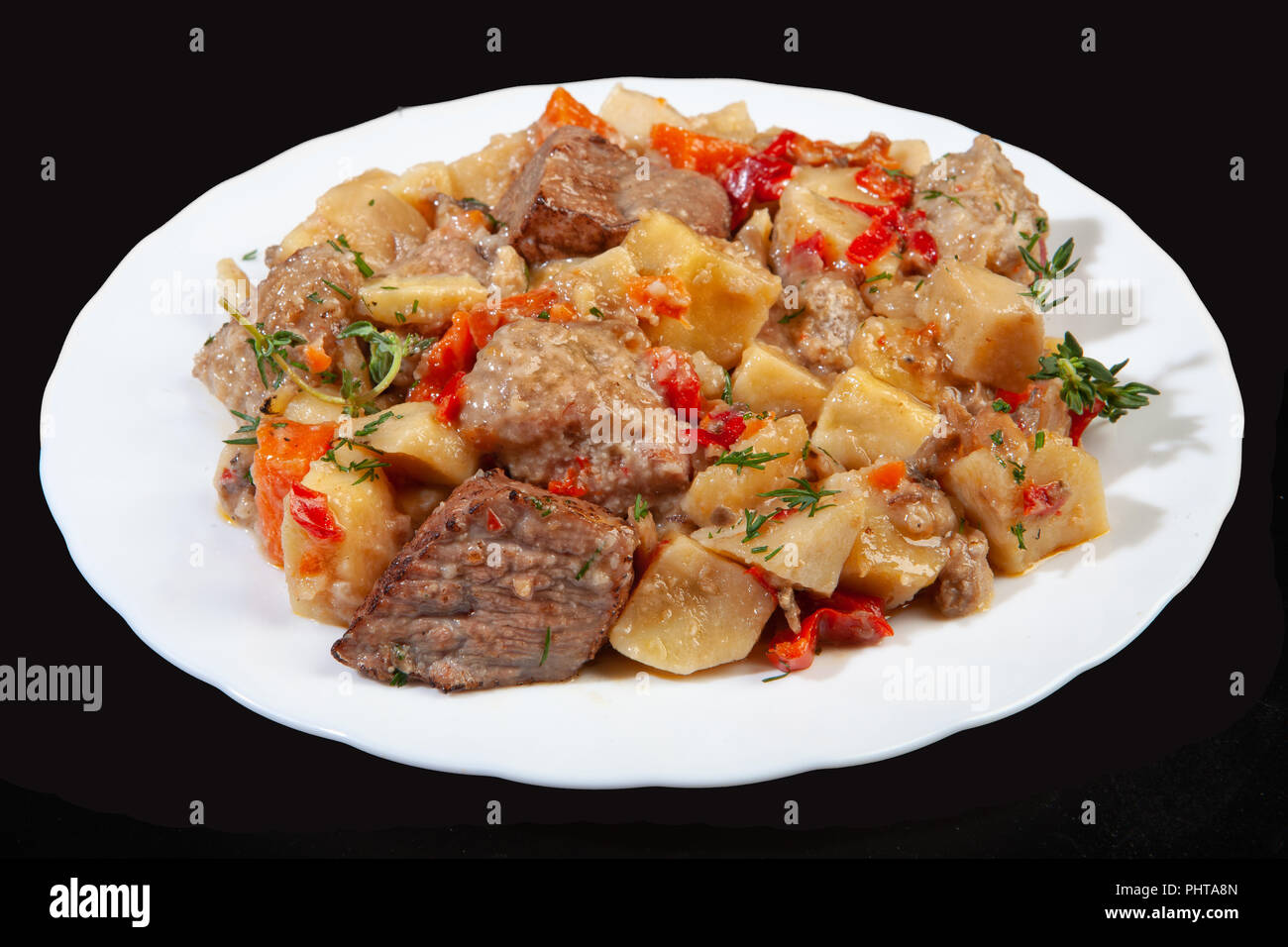 Roasted potatoes meat hi-res stock photography and images - Alamy