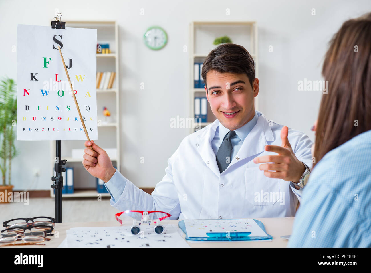 Glasses eye chart check up doctor optometry hi-res stock photography ...