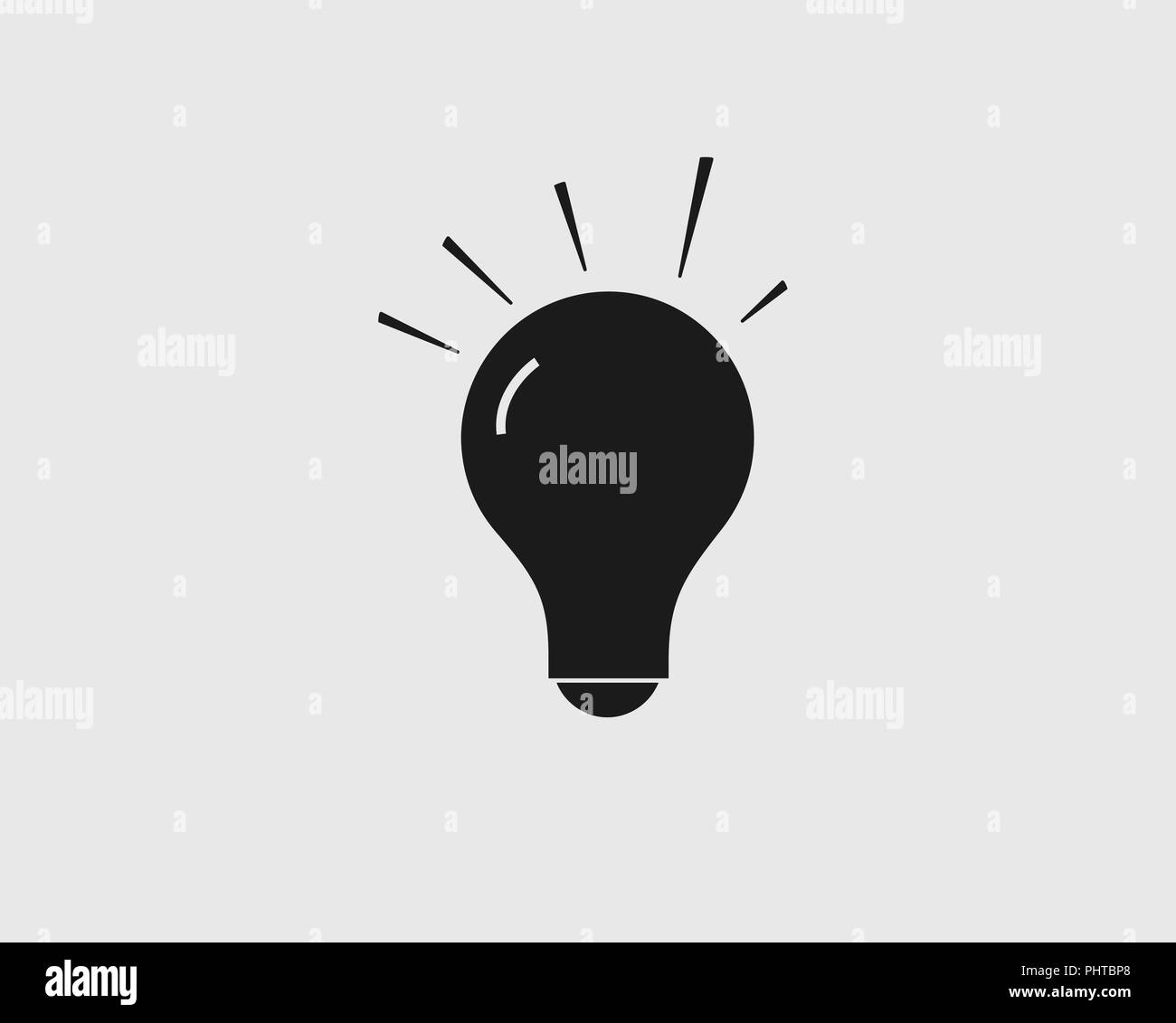 Light Bulb Icon in Gray Background Stock Vector Image & Art - Alamy