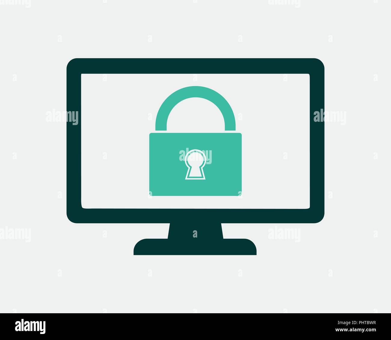 Computer Security Icon on gray background Stock Vector Image & Art - Alamy