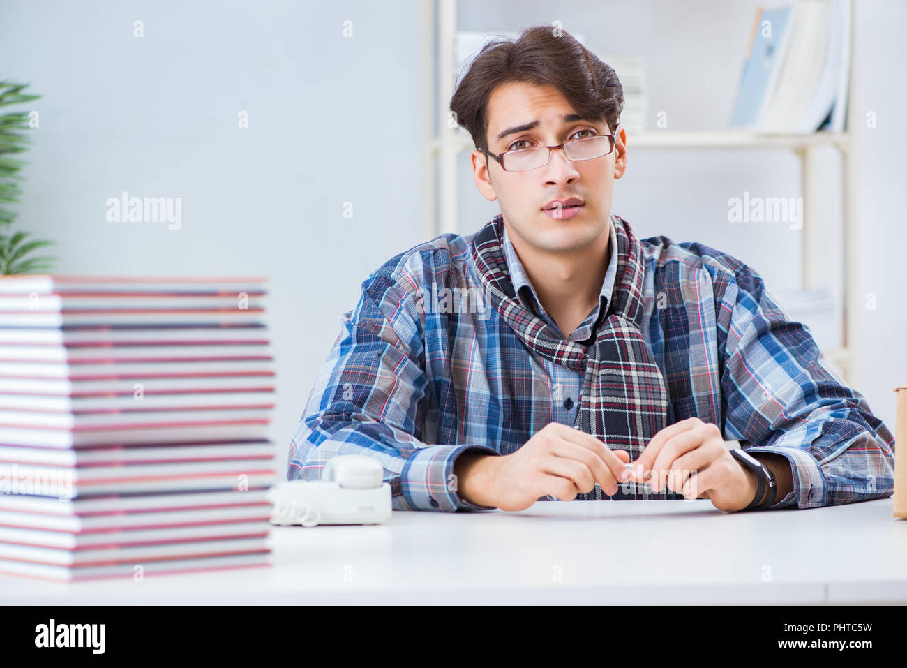 Writer presenting his books to public Stock Photo - Alamy
