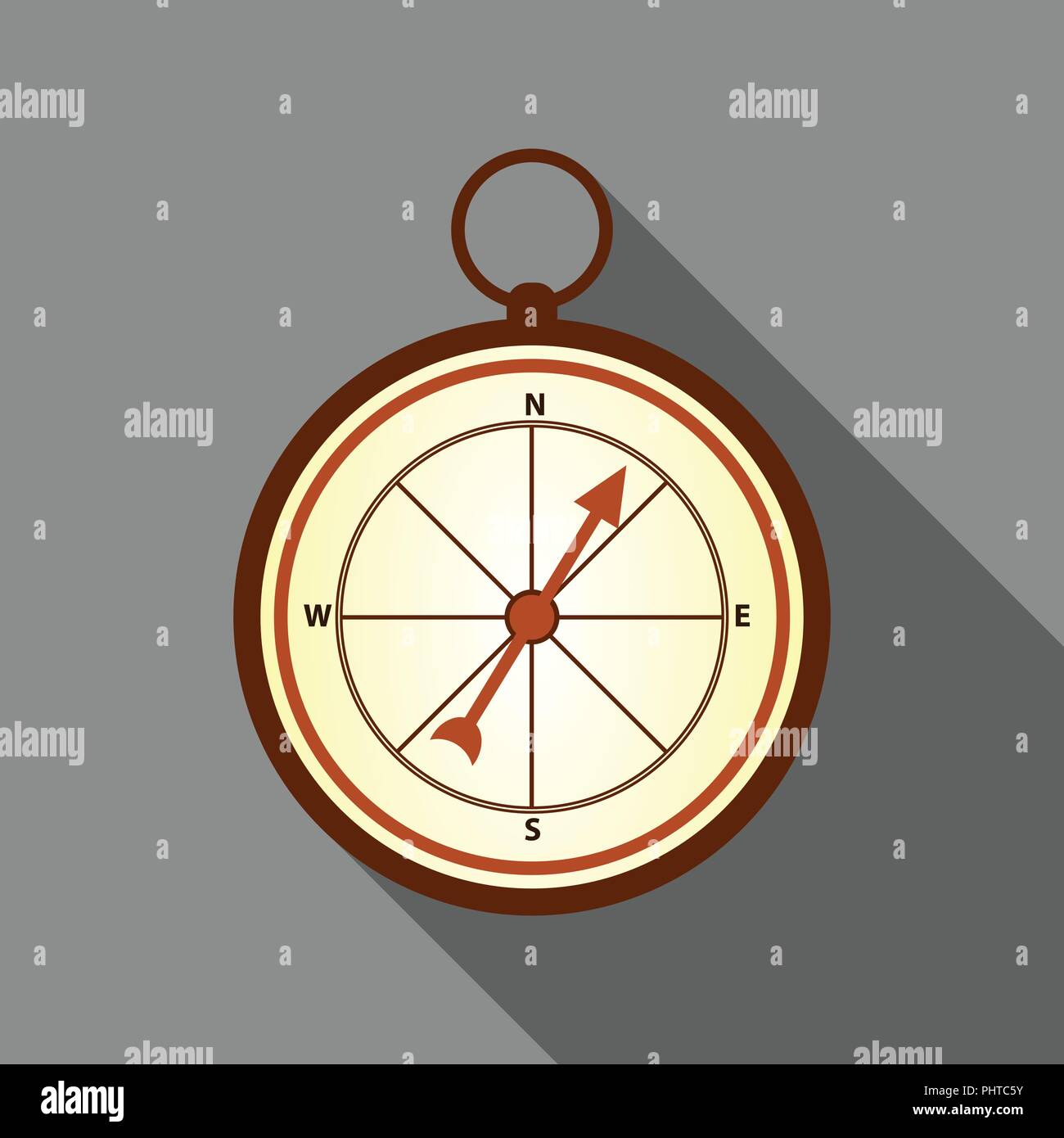 Colorful Compass Icon on gray background flat style Stock Vector Image ...