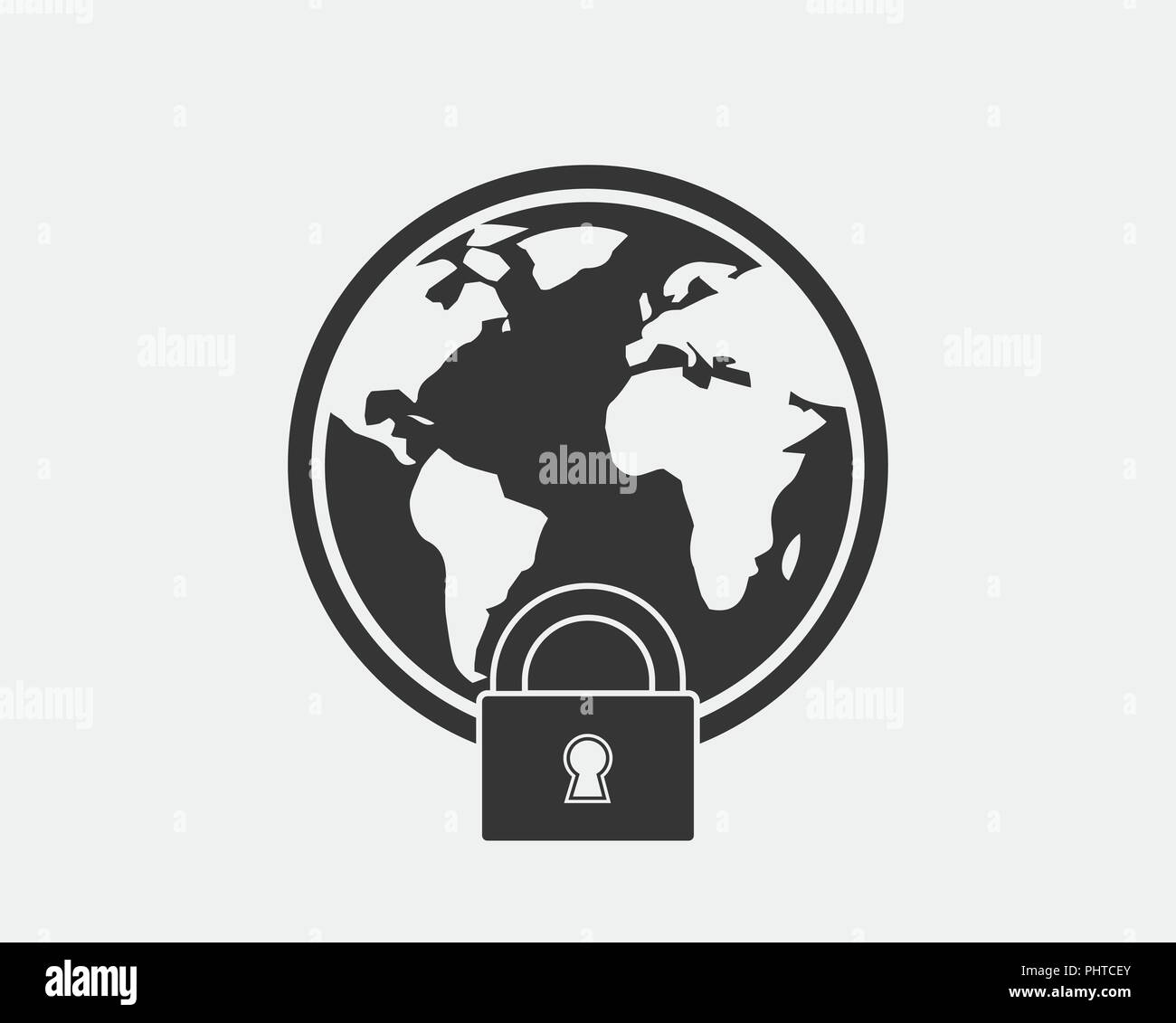 Cyber security padlock symbol on Stock Vector Images - Alamy
